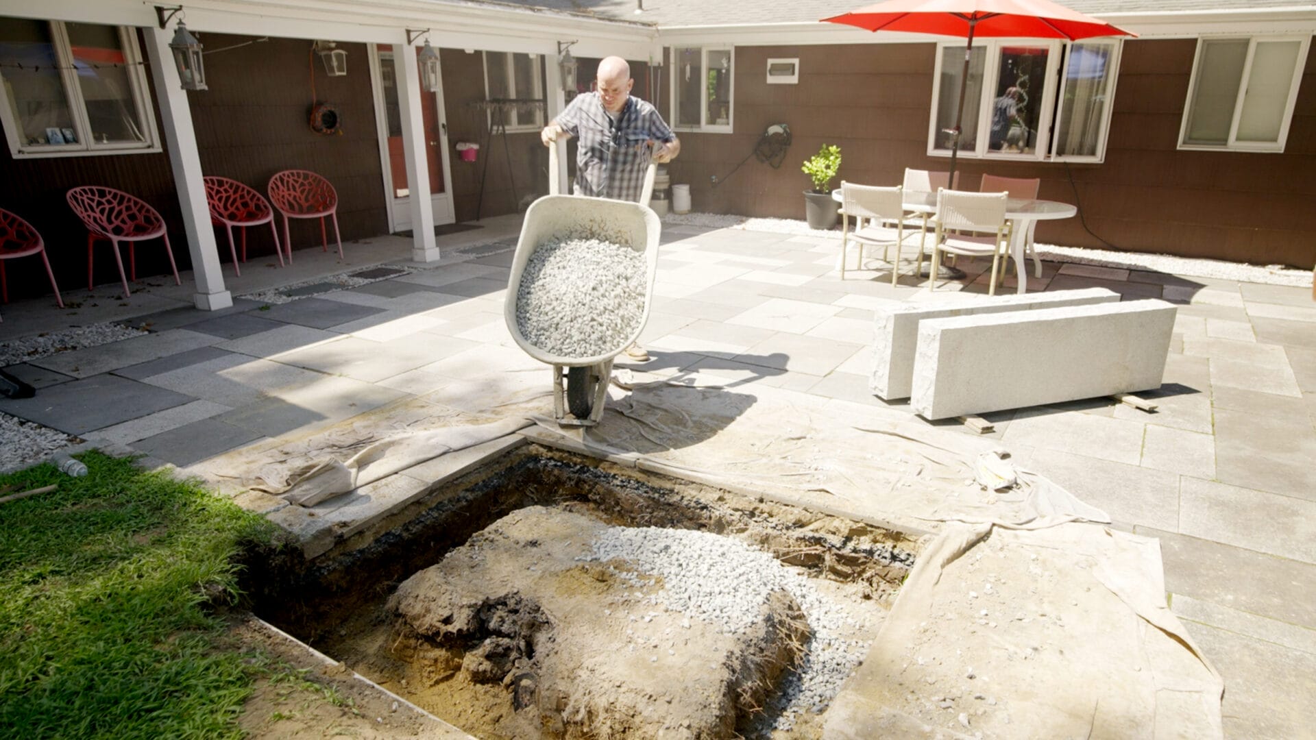 How to Install a Granite Slab Fire Pit - This Old House